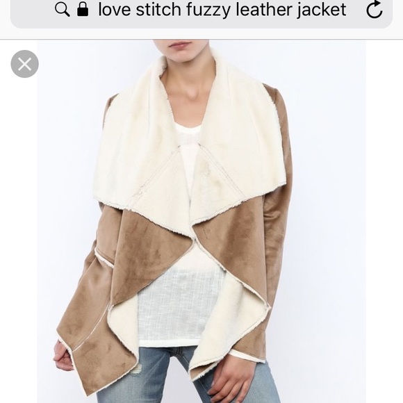 Love Stitch | Jackets & Coats | Love Stitch Fuzzy Leather Jacket | Poshmark